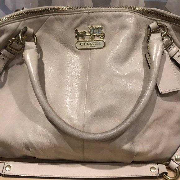 Coach | Bags | Coach Cream Colored Leather Handbag | Poshmark